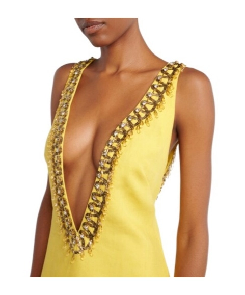 Valentino Garavani Embellished Linen Gown