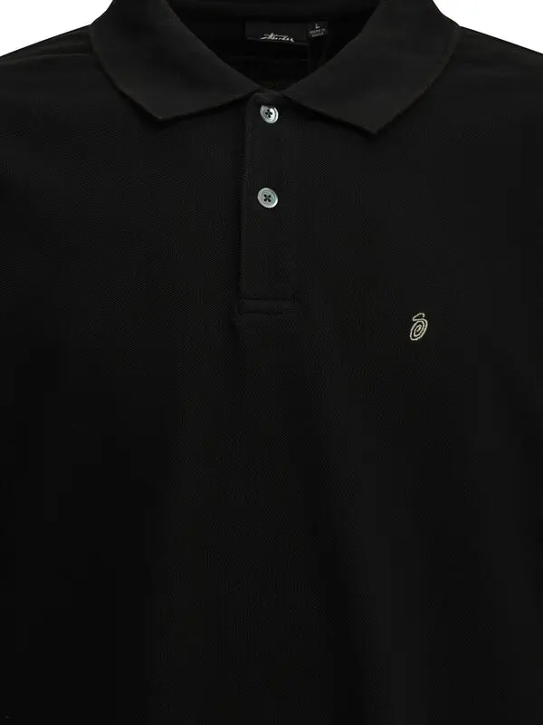 StÜssy Logo Long Sleeve Polo Shirt