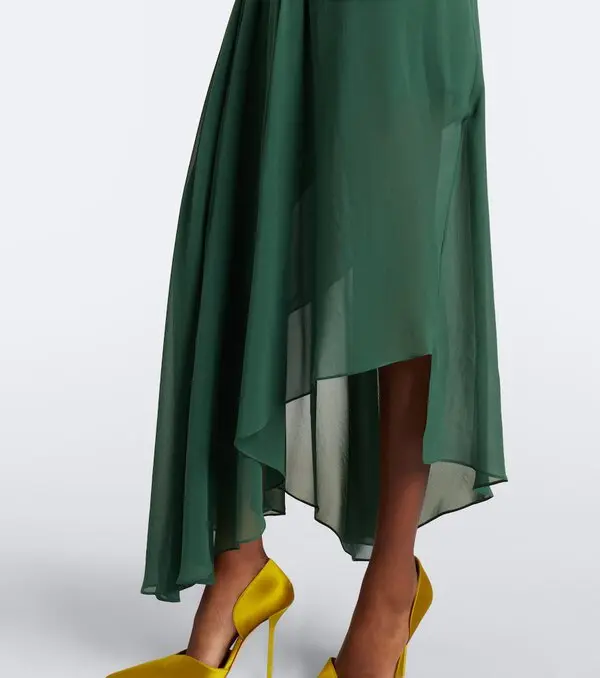 Victoria Beckham Floral-appliqué One-shoulder Silk Cocktail Dress