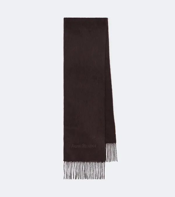 Acne Studios Fringed Alpaca And Wool Scarf - Brown