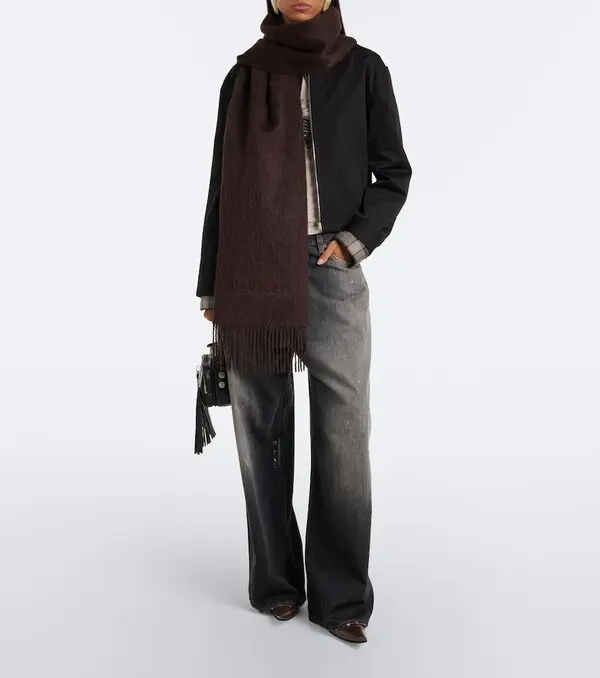 Acne Studios Fringed Alpaca And Wool Scarf