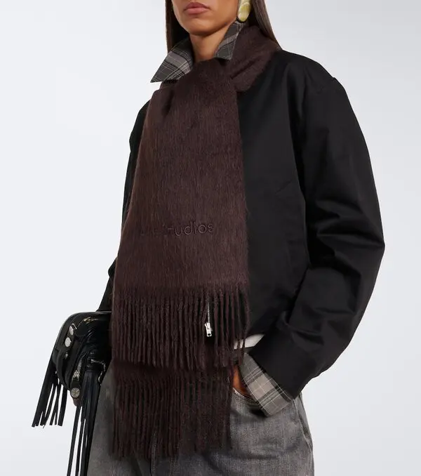 Acne Studios Fringed Alpaca And Wool Scarf