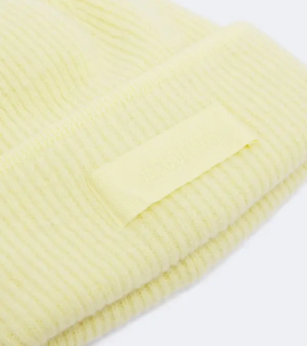 Jacquemus Logo Alpaca And Wool-blend Beanie - Yellow