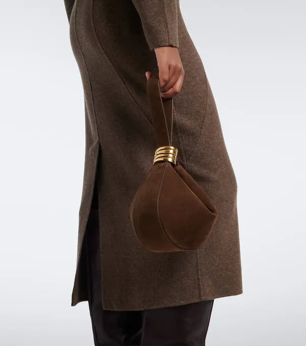 AMANU Zambia Suede Top-handle Bag - Brown