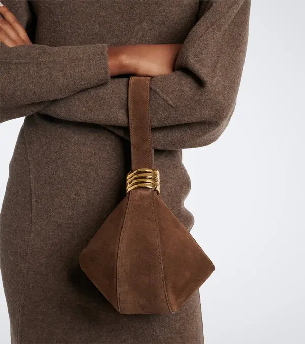 AMANU Zambia Suede Top-handle Bag - Brown