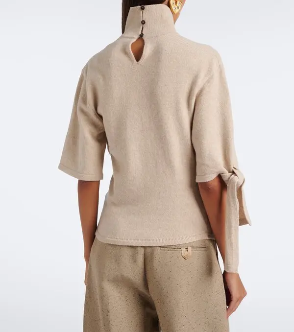 Jacquemus Fiocco Wool And Cashmere Turtleneck Sweater - Beige