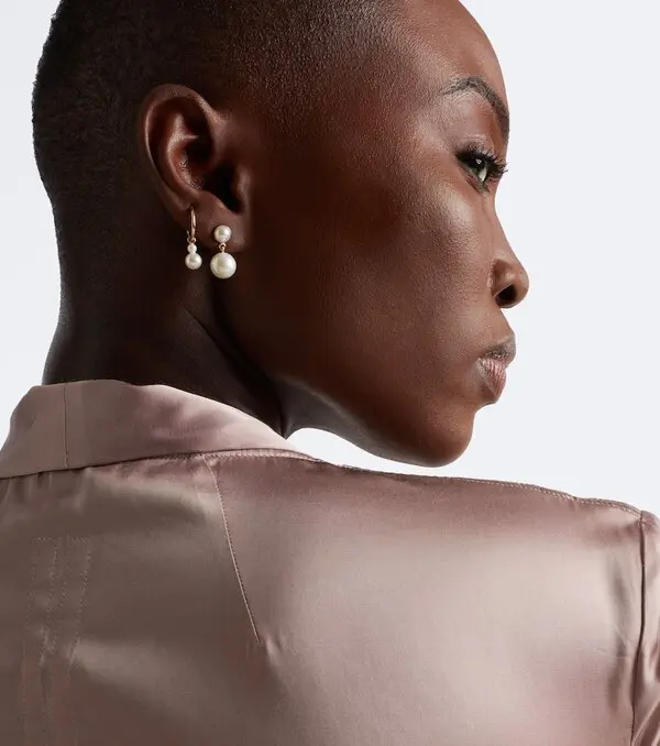Sophie Bille Brahe 14kt Single Hoop Earring With Freshwater Pearls