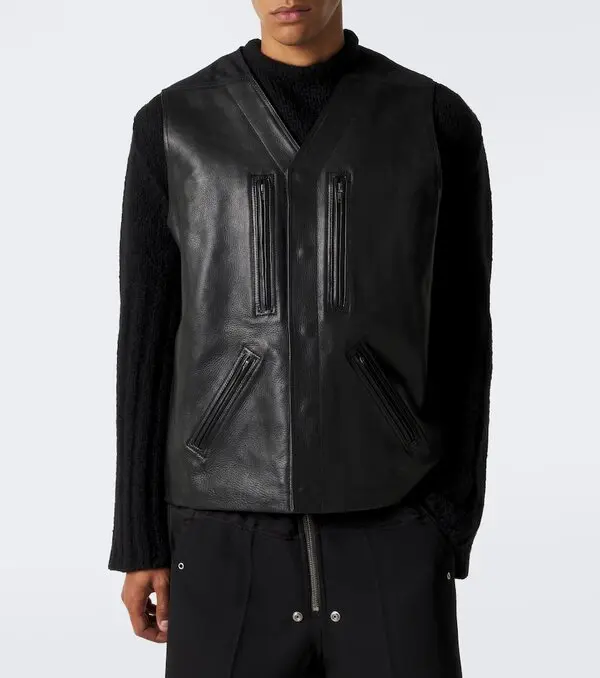 Rick Owens Mac Convertible Leather Jacket