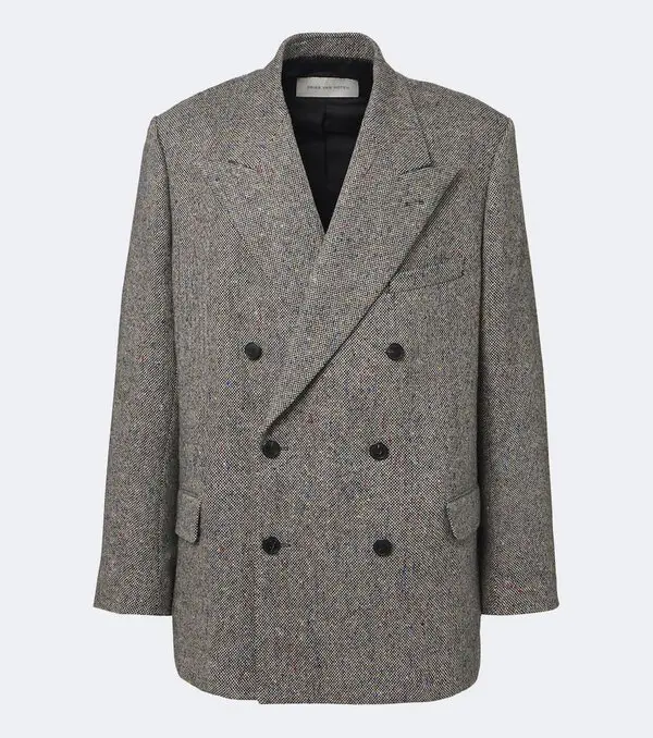 Dries Van Noten Checked Double-breasted Wool Blazer