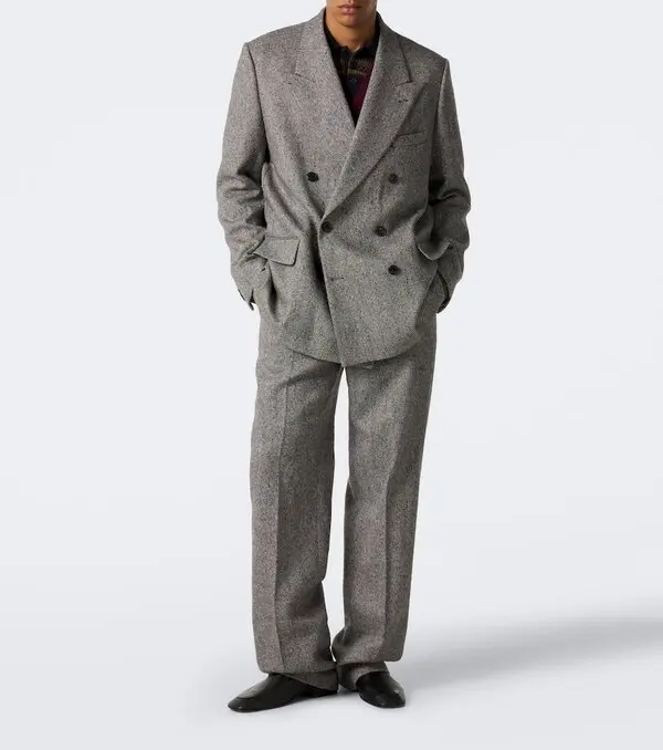 Dries Van Noten Checked Double-breasted Wool Blazer