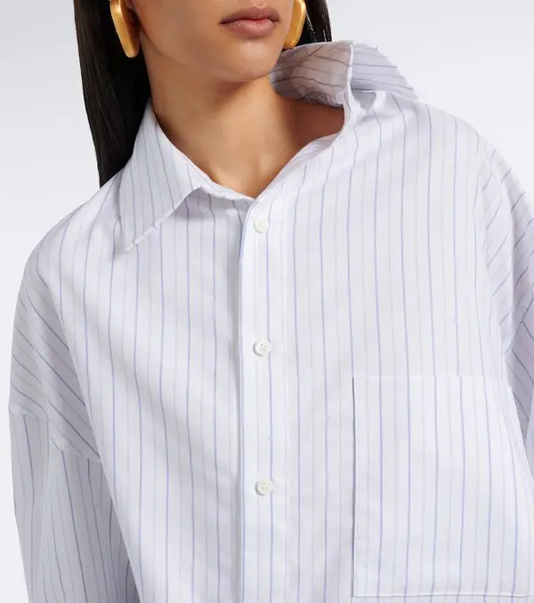Jacquemus Cuadro Asymmetric Striped Cotton Shirt