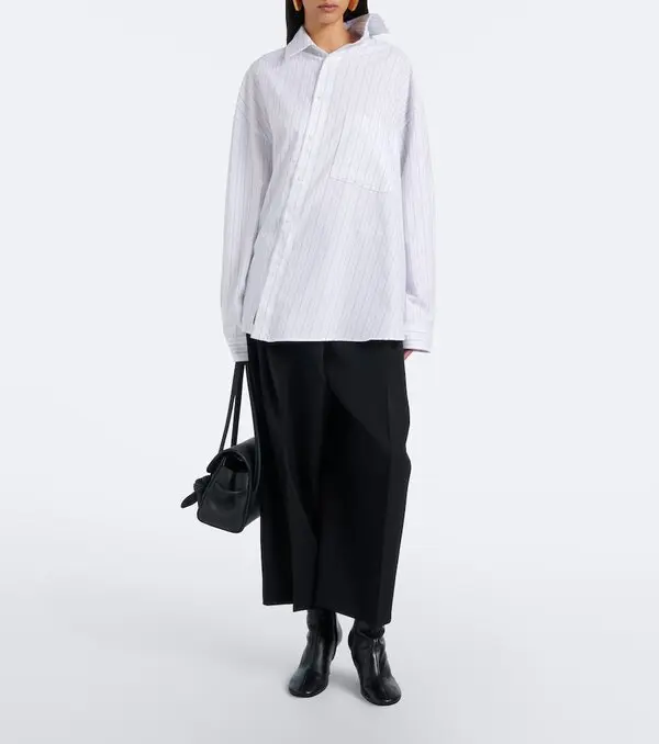 Jacquemus Cuadro Asymmetric Striped Cotton Shirt