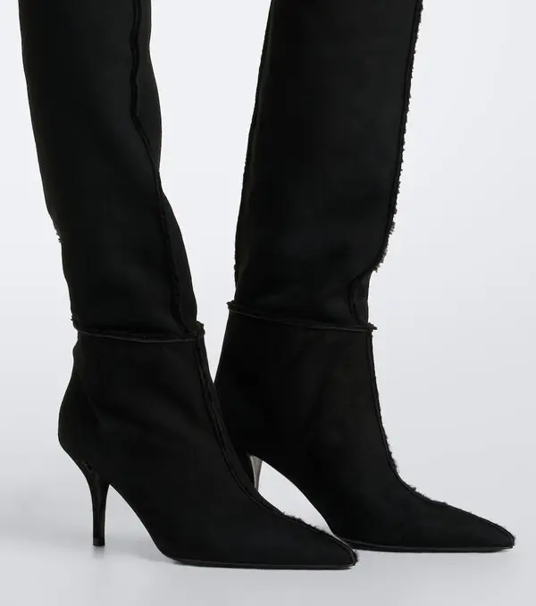 Magda Butrym Shearling-lined Suede Knee-high Boots