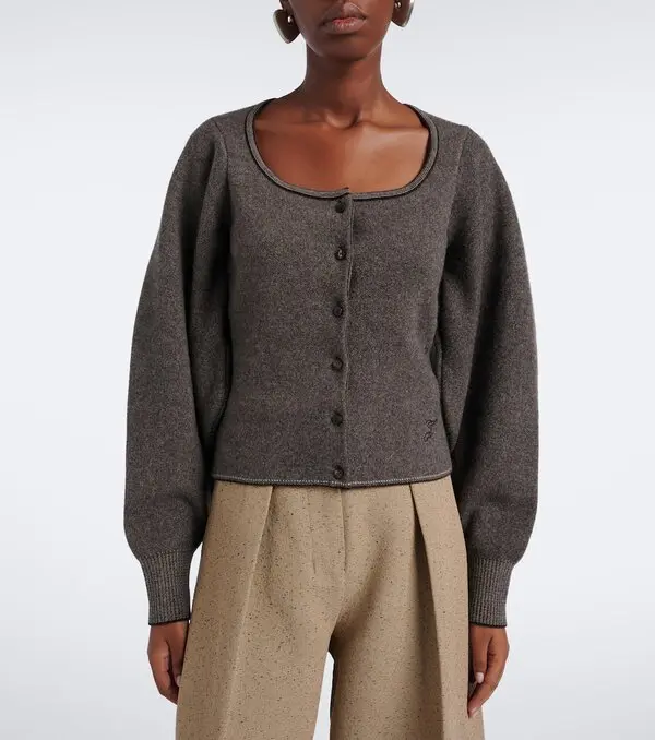 Jacquemus Tempo Wool And Cashmere Cardigan - Grey