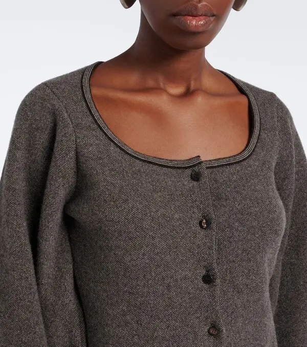 Jacquemus Tempo Wool And Cashmere Cardigan - Grey