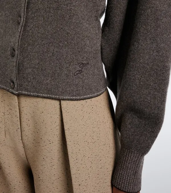 Jacquemus Tempo Wool And Cashmere Cardigan - Grey