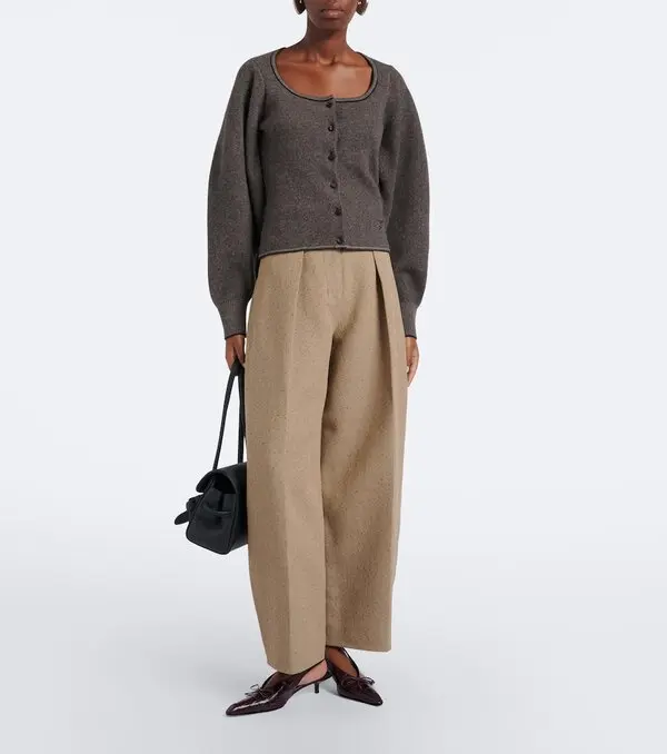 Jacquemus Tempo Wool And Cashmere Cardigan - Grey