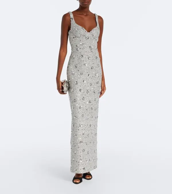 Simkhai Viella Sequined Tweed Gown