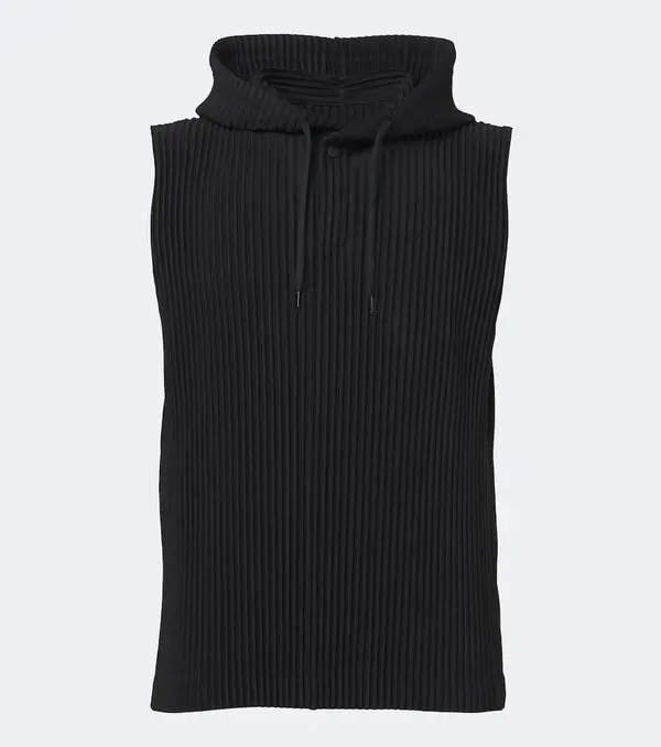 Issey Miyake Homme Plissé Monthly Colors: September Pleated Hooded Top - Black