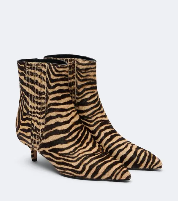 Veronica Beard Lisa Printed Calf Hair Ankle Boots