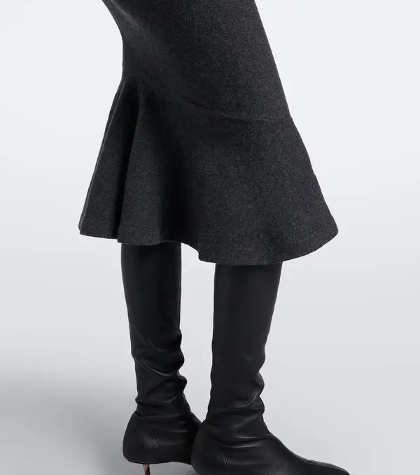 Jacquemus Fiocco Wool And Cashmere Midi Skirt