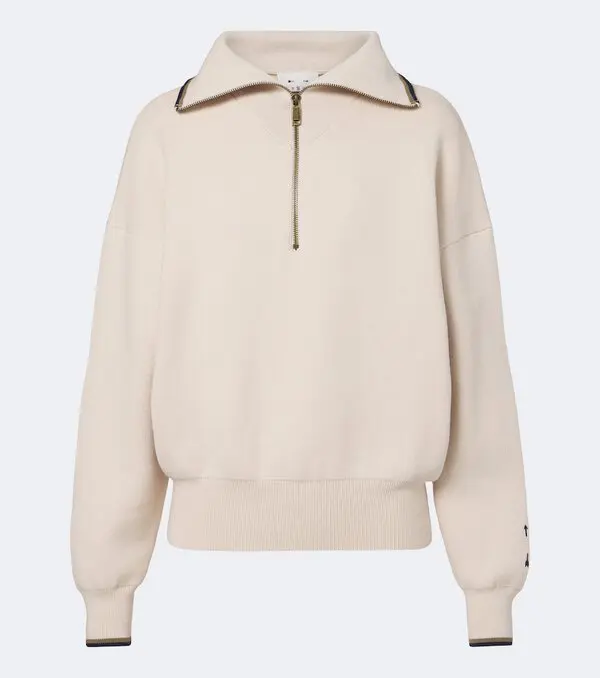 The Upside Kairo Cotton-blend Half-zip Sweater - White