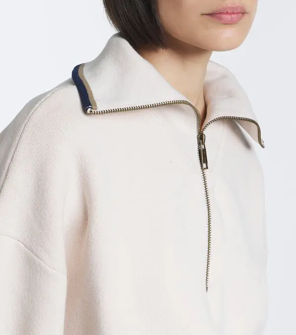 The Upside Kairo Cotton-blend Half-zip Sweater - White