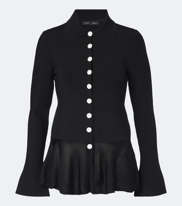 Proenza Schouler Martina Ruffled Cardigan - Black