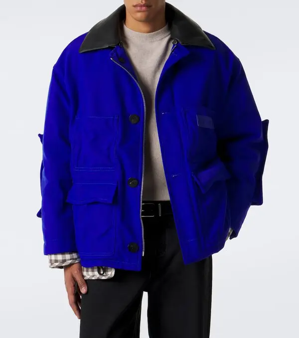 Loewe Layered Leather-trimmed Jacket