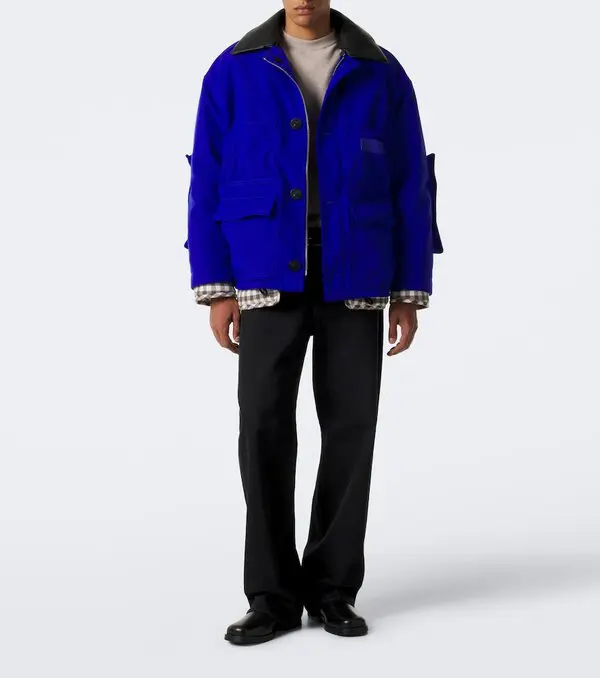 Loewe Layered Leather-trimmed Jacket