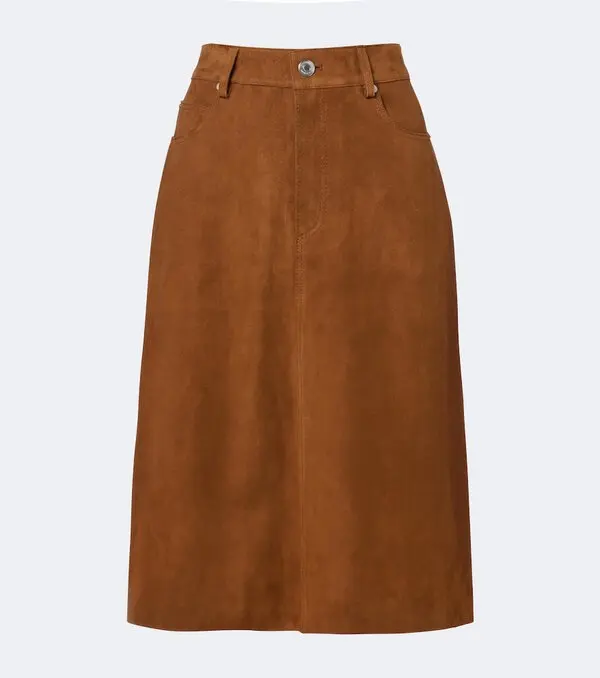 AMI Paris Suede Midi Skirt