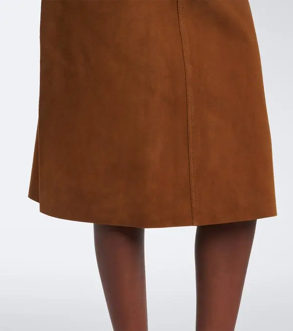 AMI Paris Suede Midi Skirt