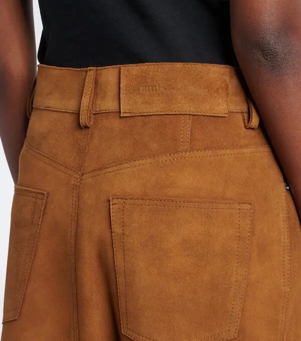 AMI Paris Suede Midi Skirt