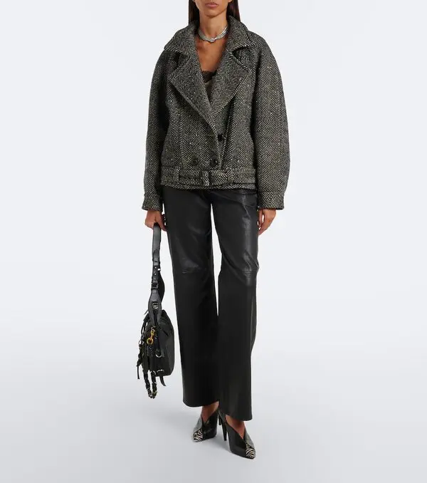 7 For All Mankind Stovepipe Leather Straight Pants
