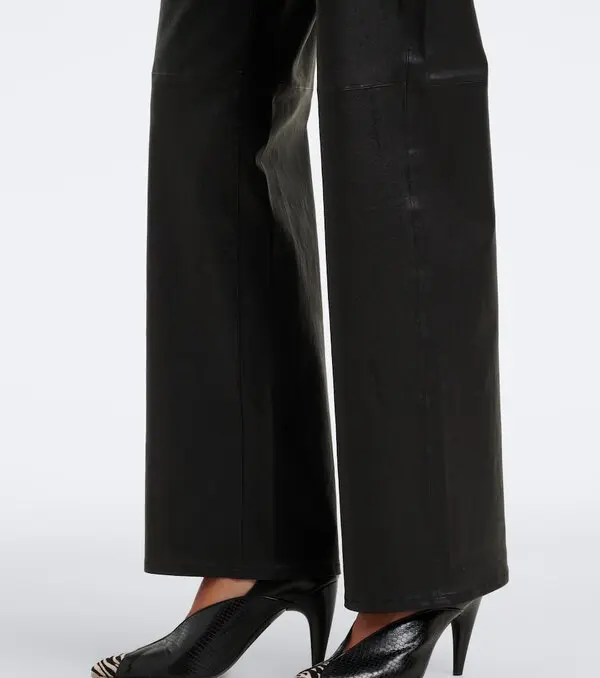 7 For All Mankind Stovepipe Leather Straight Pants