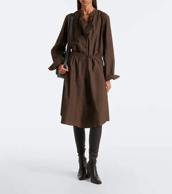 LEMAIRE Vareuse Belted Cotton And Silk Midi Dress