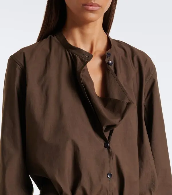 LEMAIRE Vareuse Belted Cotton And Silk Midi Dress