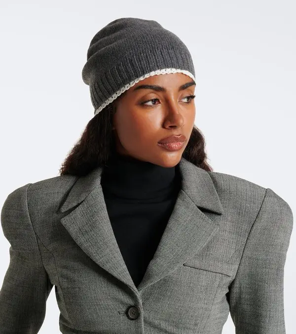 Magda Butrym Crochet-trimmed Cashmere Beanie