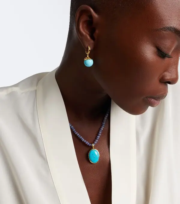 OCTAVIA ELIZABETH Orb 18kt Earrings With Turquoise