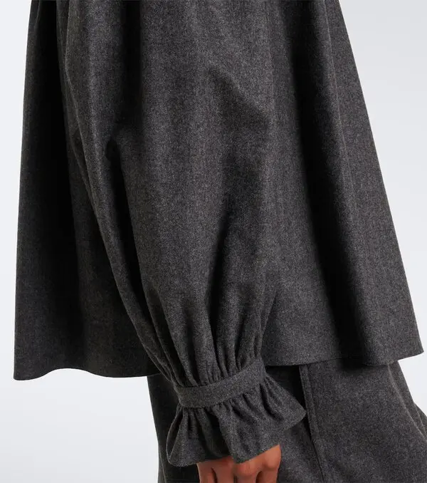 Chloé Ruffled Wool And Cashmere Flannel Blouse