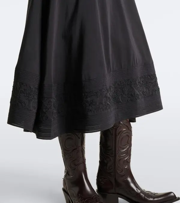 Polo Ralph Lauren Embroidered Ruffled Midi Dress