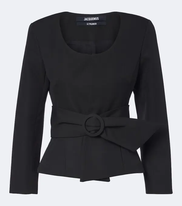 Jacquemus Miami Belted Virgin Wool Jacket - Black