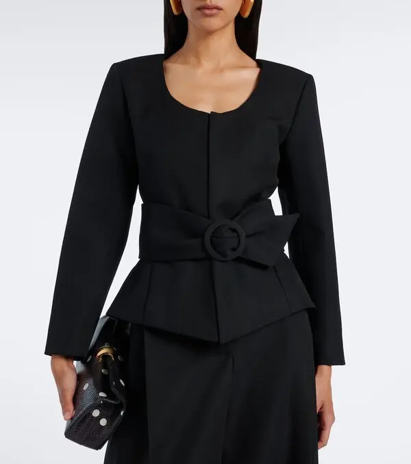 Jacquemus Miami Belted Virgin Wool Jacket - Black