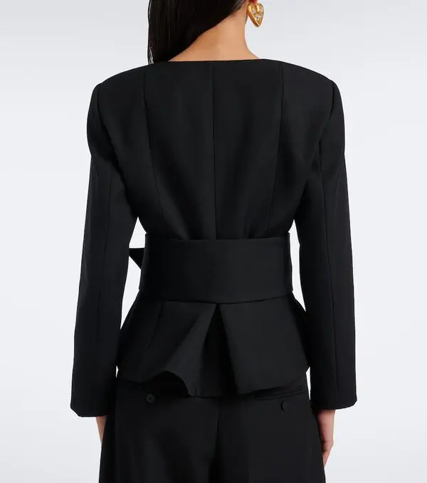 Jacquemus Miami Belted Virgin Wool Jacket - Black