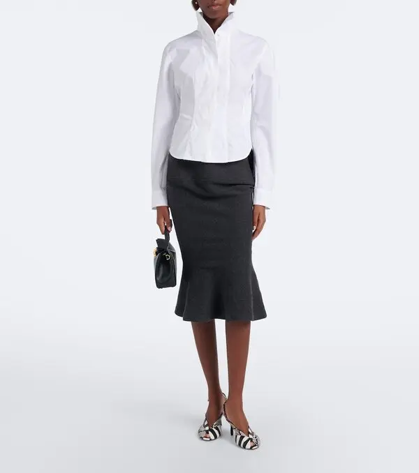 Jacquemus Tulipe Open-back Cotton Poplin Shirt