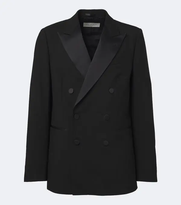 Dries Van Noten Double-breasted Wool And Silk-blend Blazer