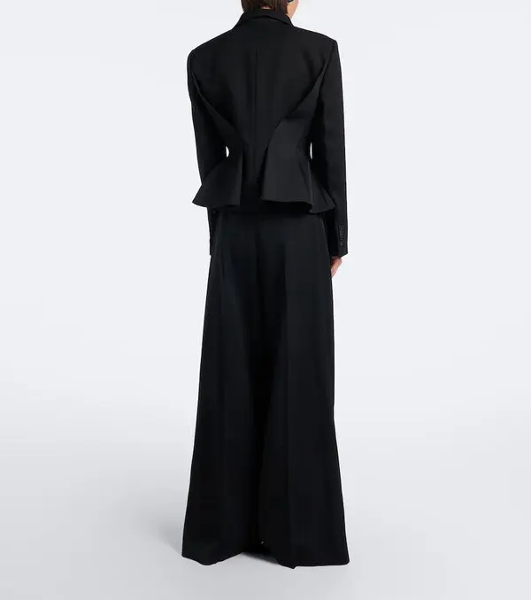 Givenchy Wool Grain De Poudre Barrel-leg Pants