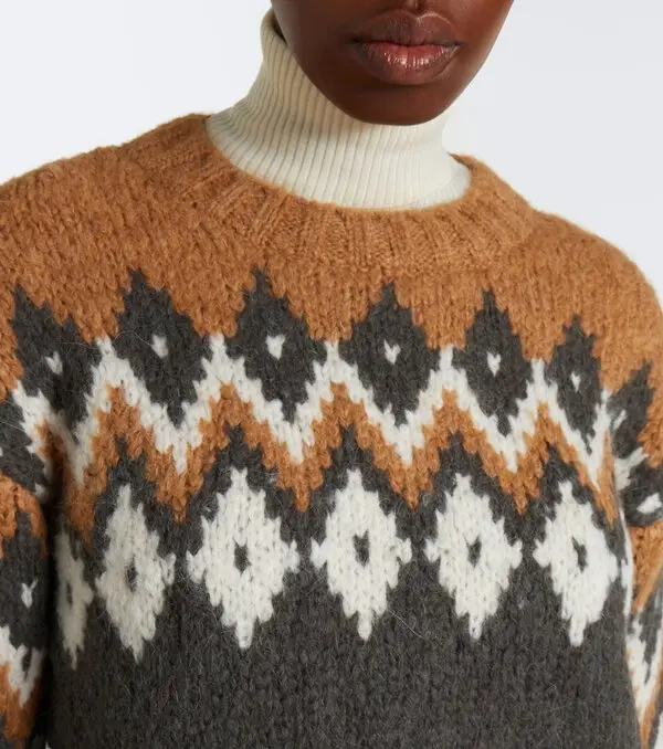 Veronica Beard Jessalyn Fair Isle Alpaca And Wool-blend Sweater