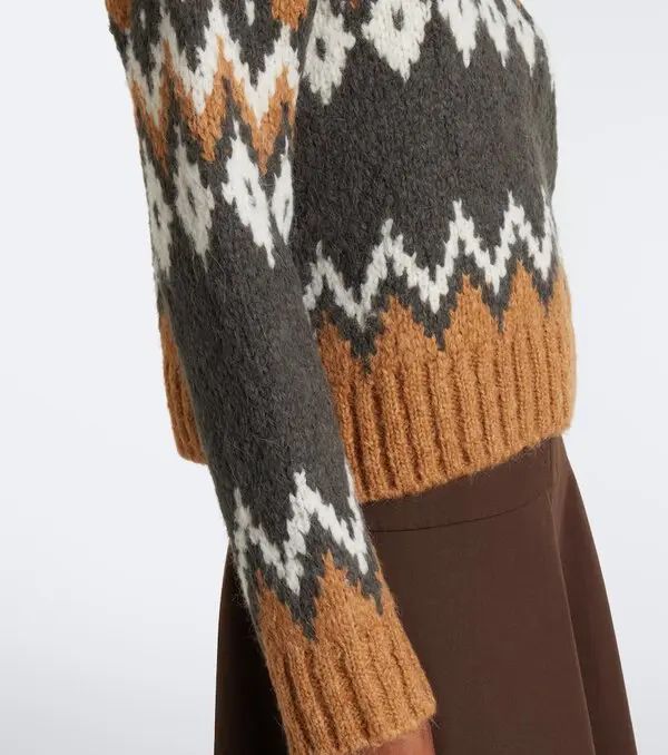 Veronica Beard Jessalyn Fair Isle Alpaca And Wool-blend Sweater