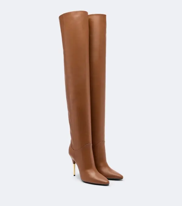 Valentino Garavani Deboot Leather Over-the-knee Boots - Brown